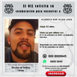 Desaparecido OIJ San José: Alberto Noé Siles Jaen