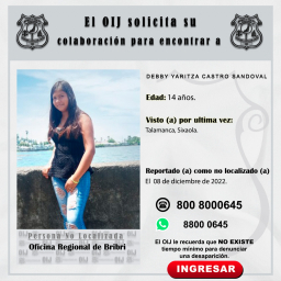 No localizada OIJ Bribrí: Debby Yaritza Castro Sandoval